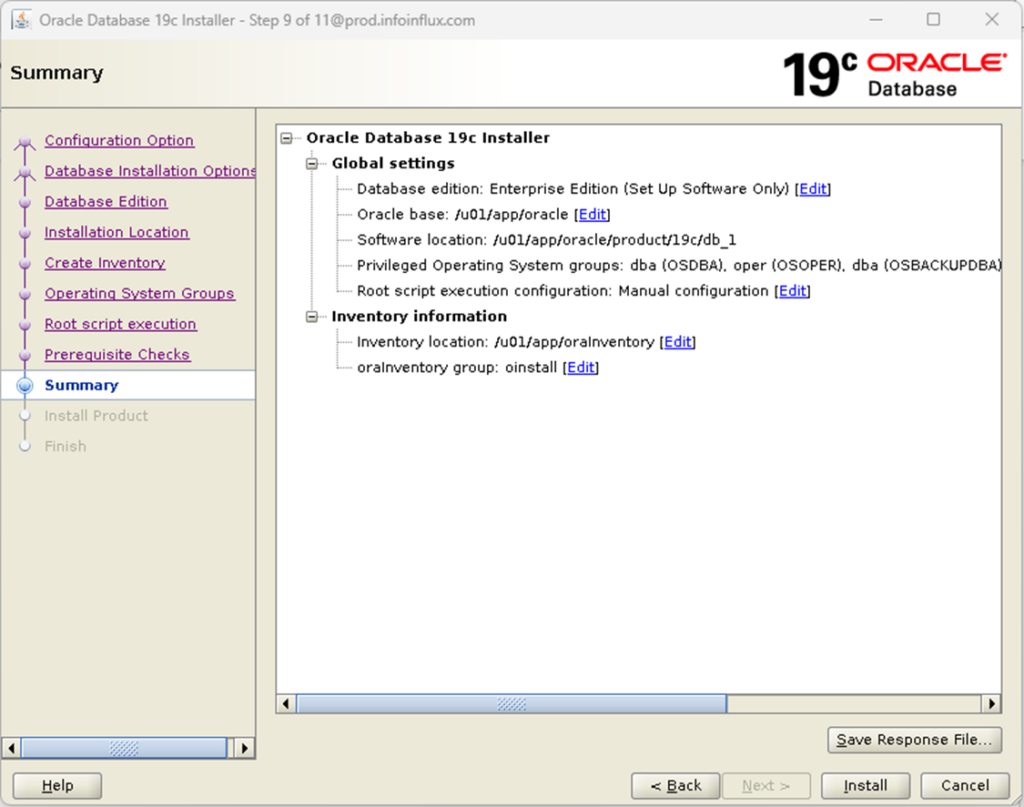 Install Oracle 19c On Linux Info Influx